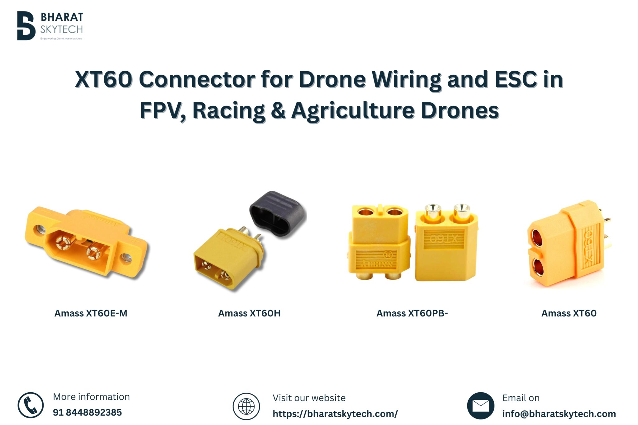Amass XT60 Connector for Drone Wiring and ESC in FPV, Racing ...